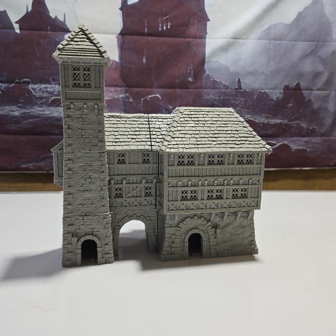 Medieval Barracks Guardhouse Model: Tabletop RPG Fortress, Wood & Stone ...