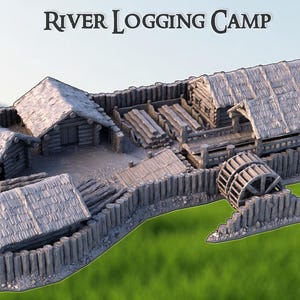 River Logging Camp: Medieval Industrial Settlement 28MM Tabletop ...