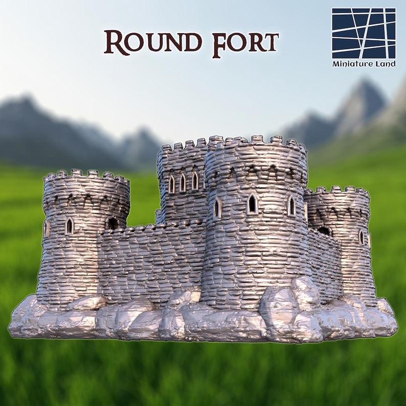 Round Fort: Medieval Castle Stronghold 28MM Tabletop Terrain, Model ...