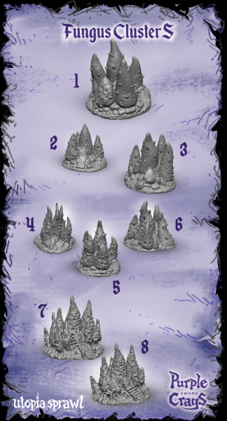 Fungal Clusters, Infected Terrain, Shrooms, Mushroom Core Caverns - Etsy