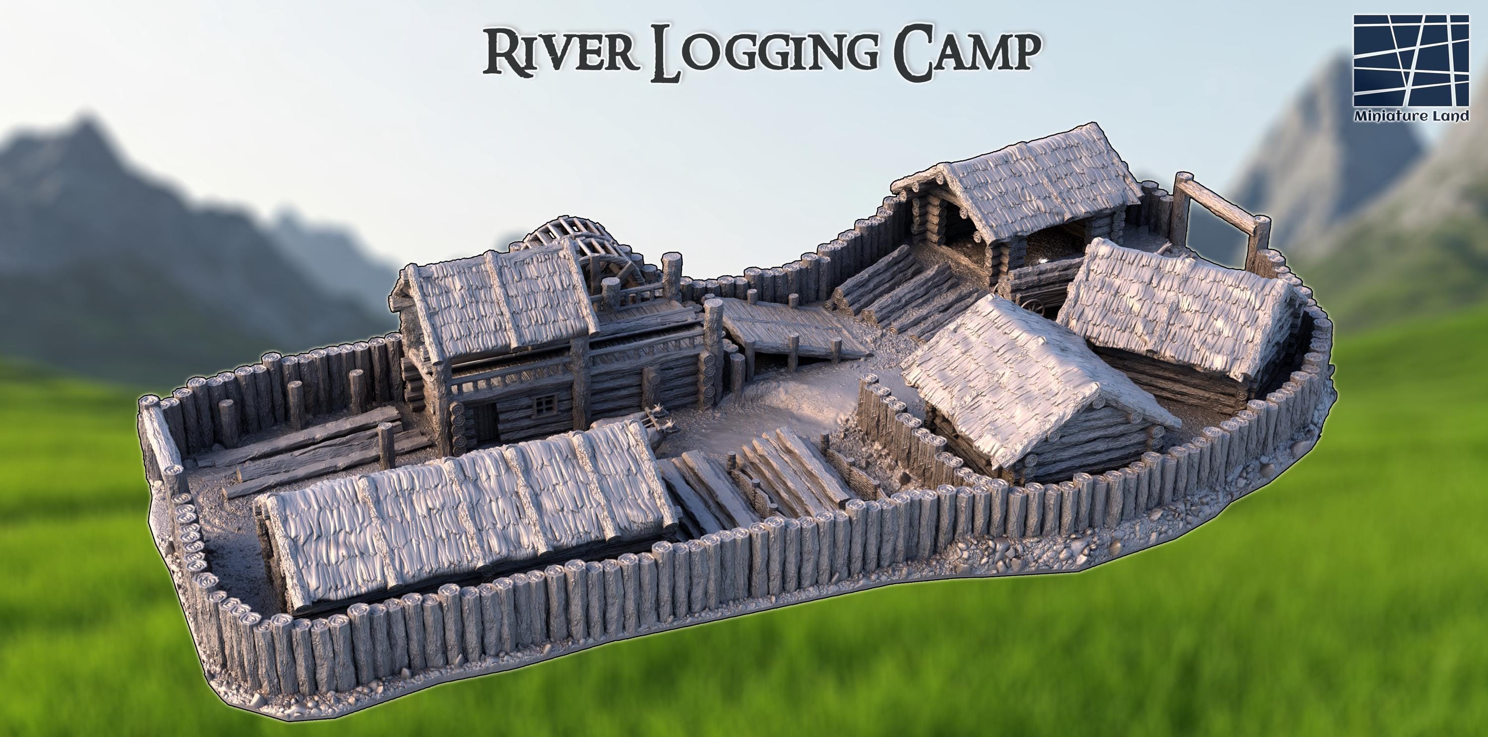 River Logging Camp: Medieval Industrial Settlement 28MM Tabletop ...