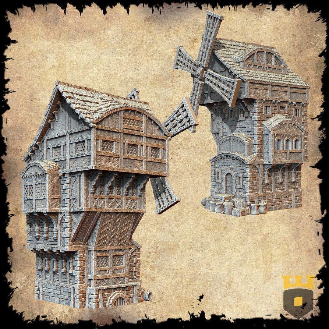 Great Mill: Medieval Windmill Model, Ideal for Rpgs and Wargaming ...