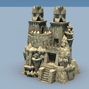 Underdark Keep, Dark Elf, Tower Keep, Dnd Terrain, Tabletop Scenery - Etsy