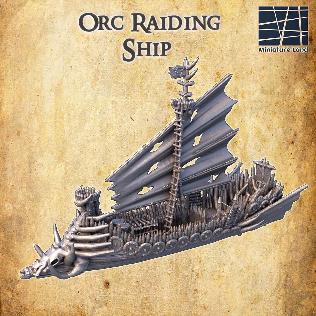 Orc Raiding Ship: Dark Ages Naval Vessel Model for War Games, Fantasy ...