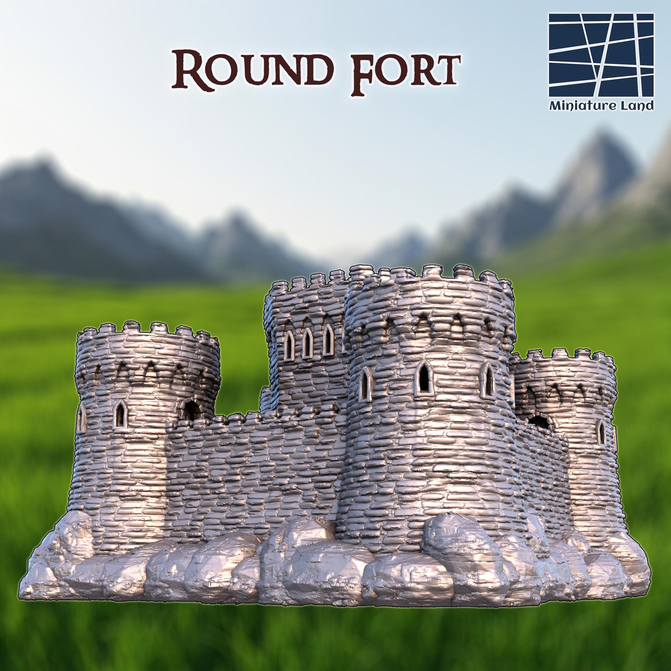 Round Fort: Medieval Castle Stronghold 28MM Tabletop Terrain, Model ...
