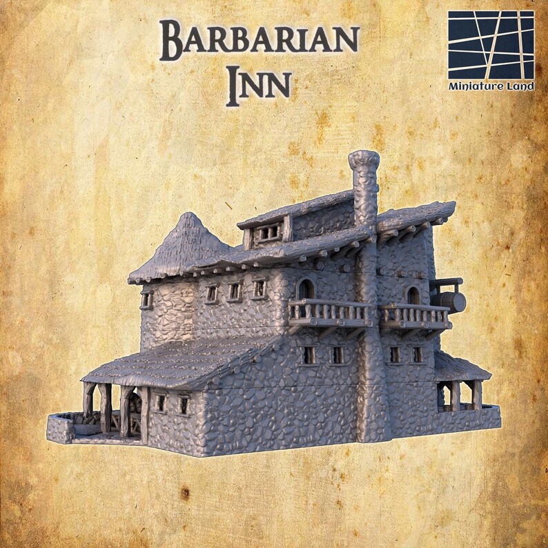 Medieval Barbarian Inn - Detailed Tabletop Terrain for RPG and ...