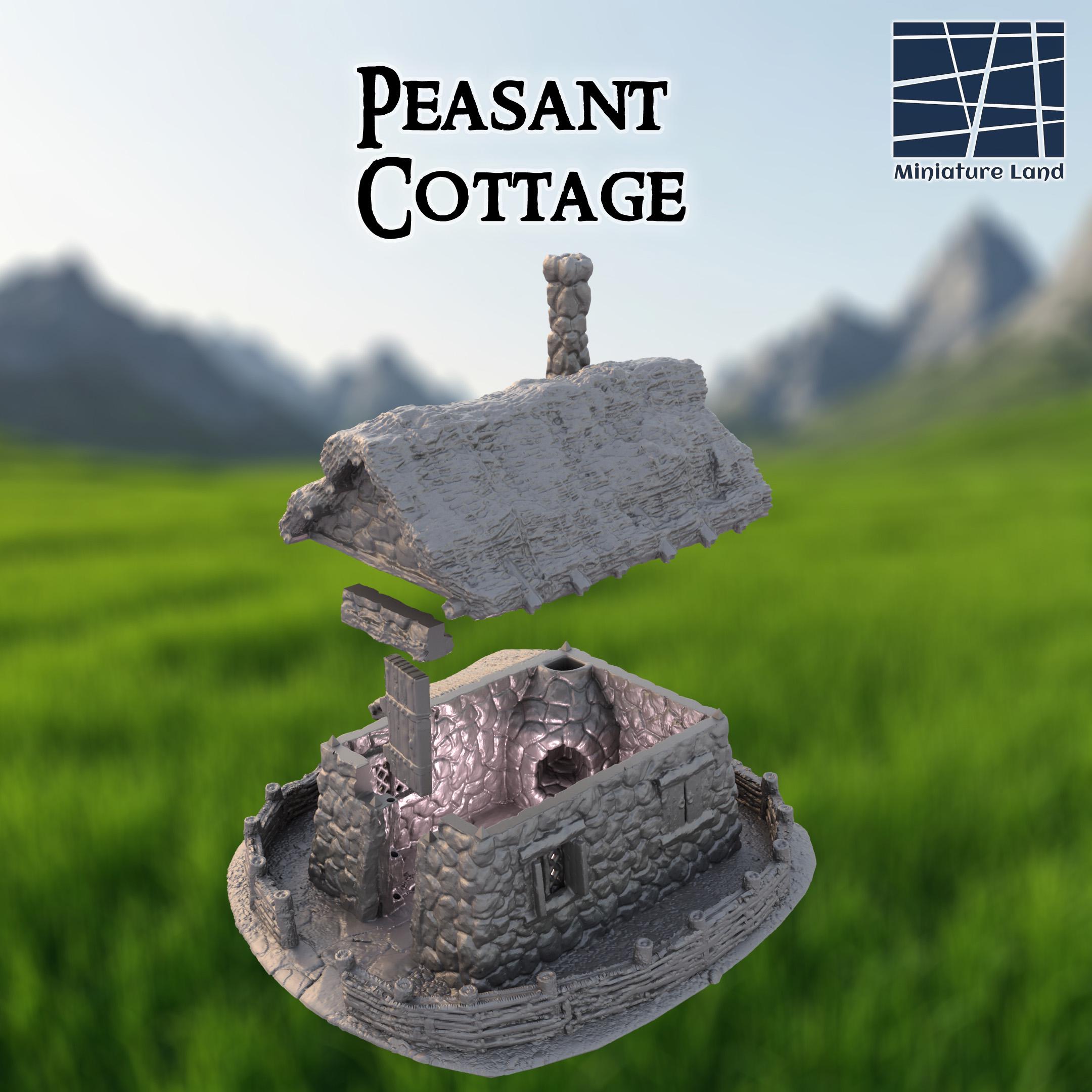 Peasant Cottage – 28mm Rustic Stone Cottage – 3D Printed Unpainted ...