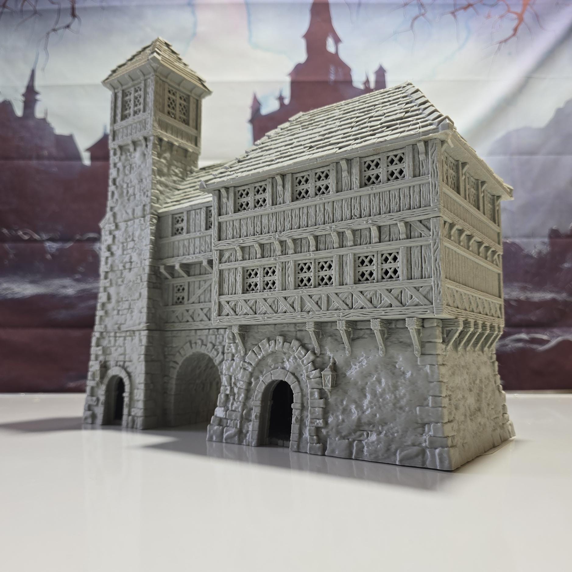 Medieval Barracks Guardhouse Model: Tabletop RPG Fortress, Wood & Stone ...