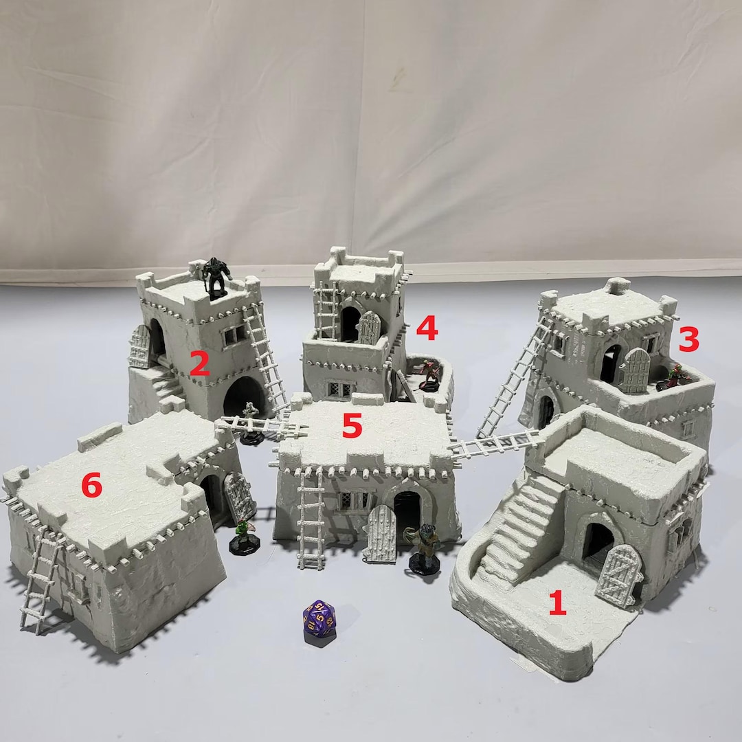 Desert Mud House Set for Dnd, Pathfinder, War Gaming - 6 Tabletop RPG ...