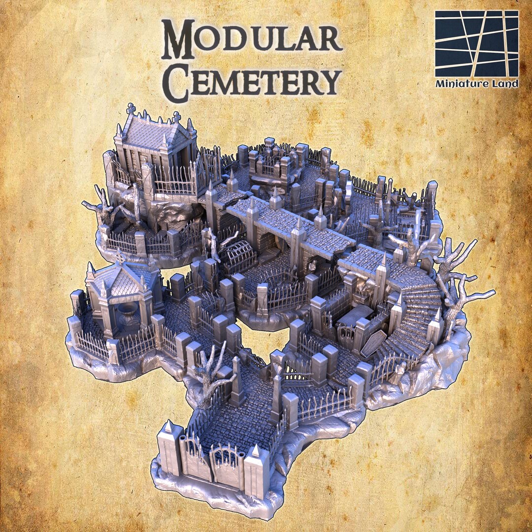 Modular Cemetery: Medieval Gothic Graveyard Model for Tabletop Rpgs and ...