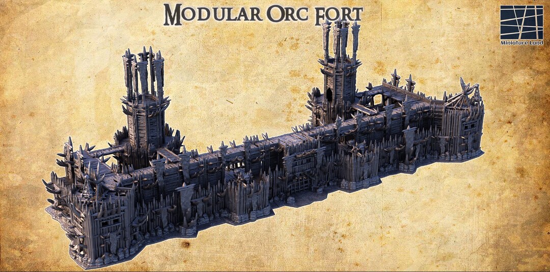 Modular Orc Fort: Medieval Warfare Tabletop Terrain for Fantasy Rpgs - Etsy