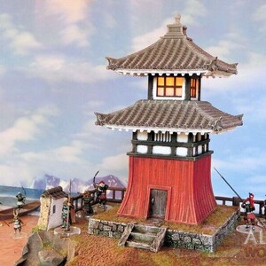Samurai Lighthouse: Feudal Era Japanese Architecture Model for Tabletop ...