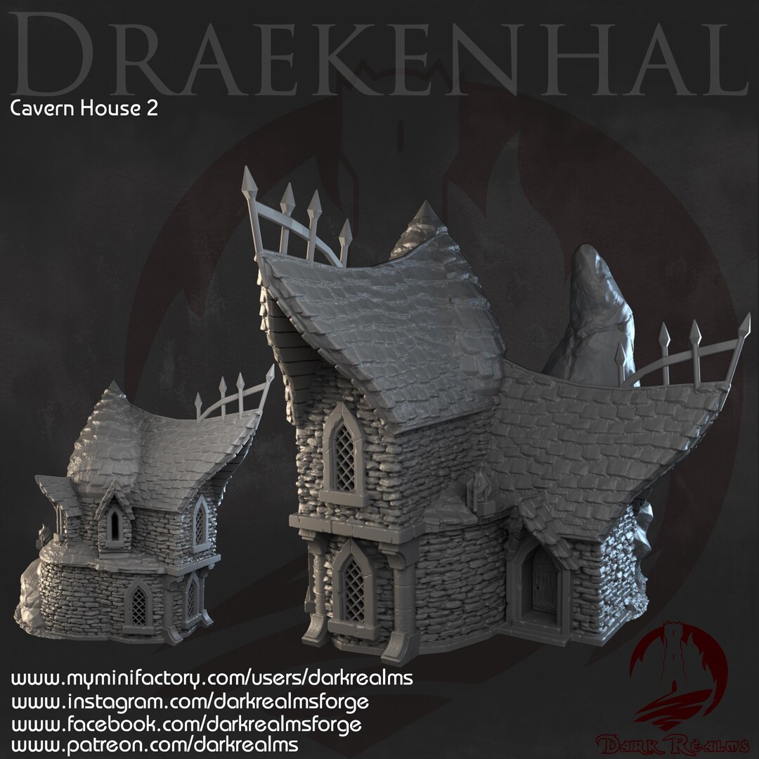Cavern House 2: Medieval Fantasy Model for Tabletop Rpgs, Diorama ...