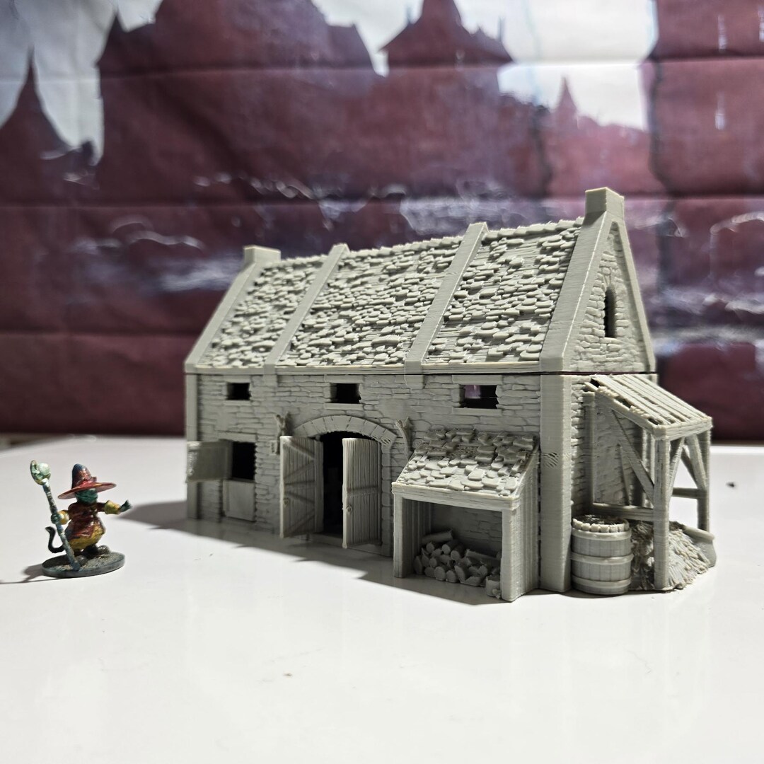 28mm Colonial Cattle Shed | 3D Printed Barn Terrain for Tabletop Games ...