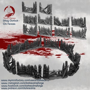 10 Pack Orc Fencing, Fence, Orc, Ruined Fence, Tabletop Terrain, Gaming ...