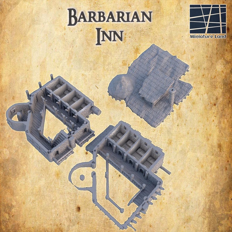 Medieval Barbarian Inn - Detailed Tabletop Terrain for RPG and ...
