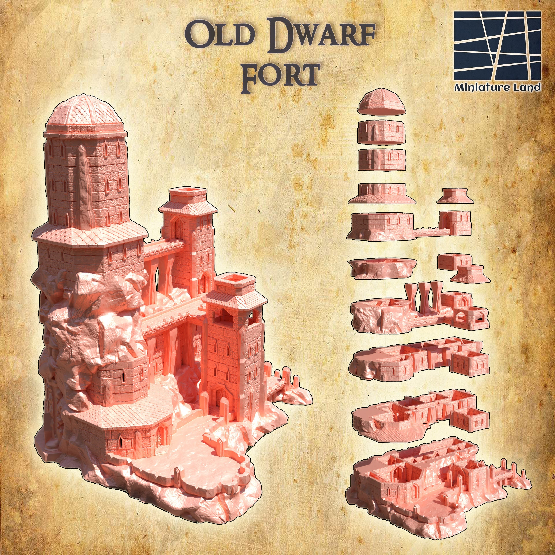 Old Dwarf Fort for Dnd, Pathfinder, Wargaming - Etsy
