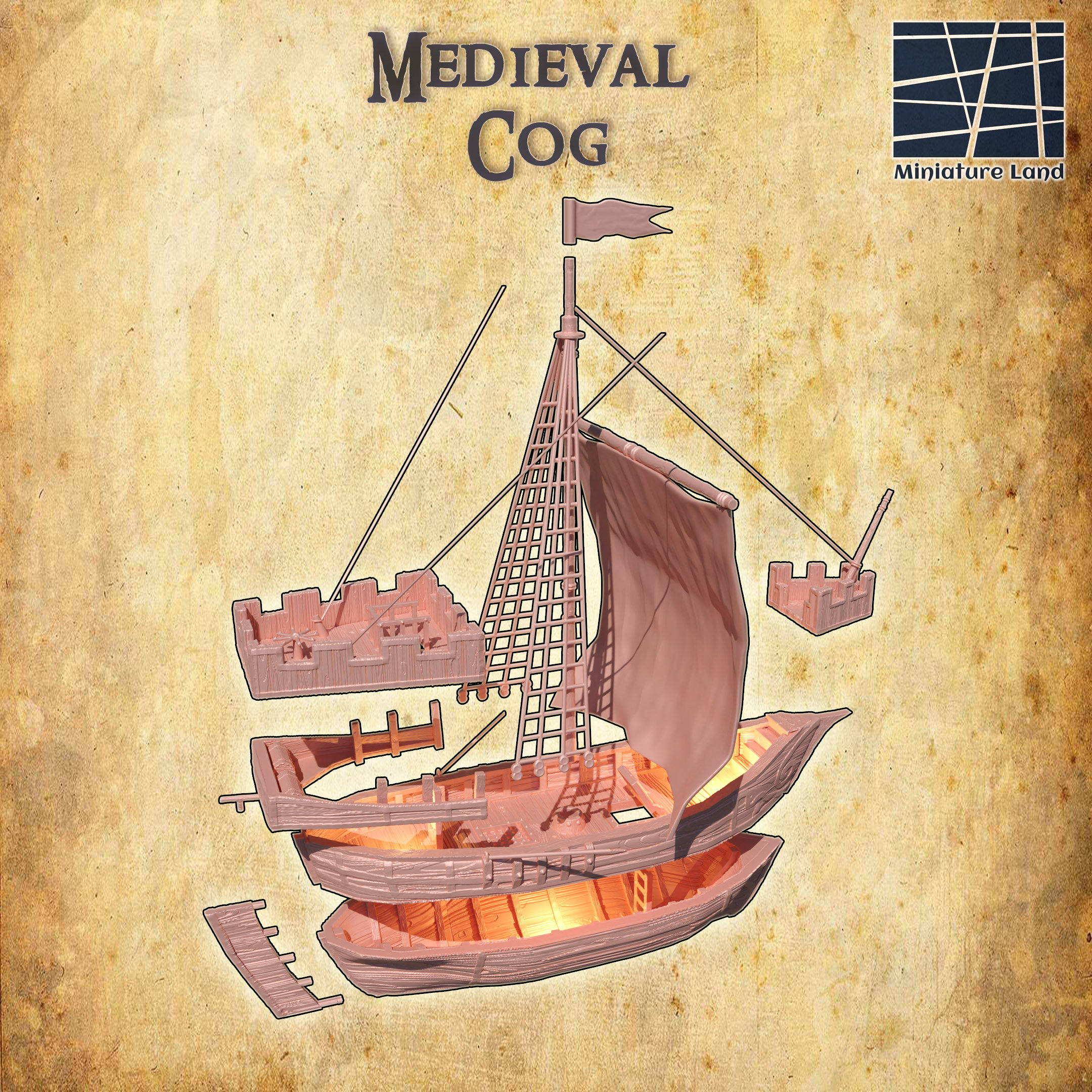 Medieval Cog Ship: Mid-12th to 14th Century Nautical Vessel for ...