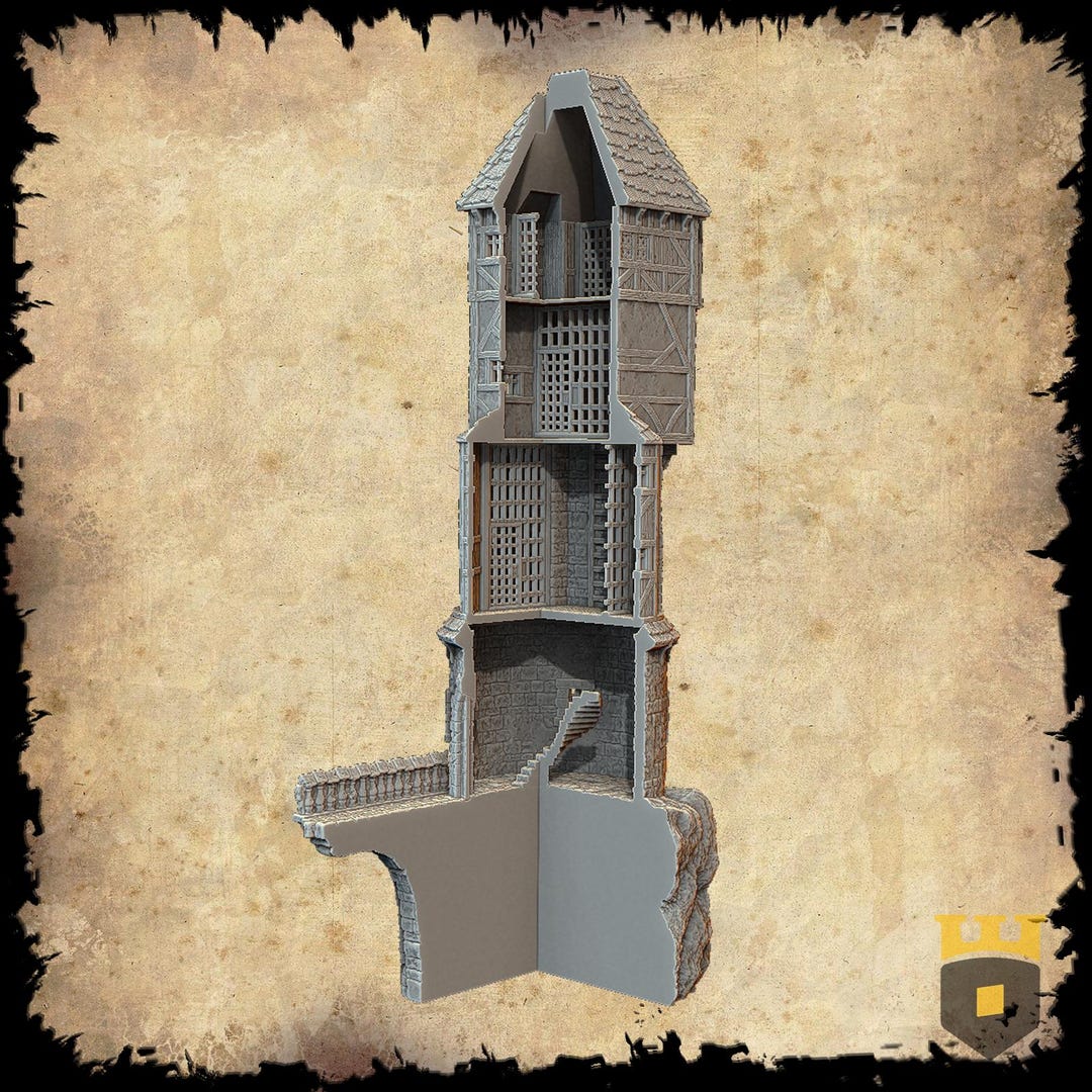 Medieval Cliffside Prison Tower: Late Middle Ages Watchtower - Ideal ...