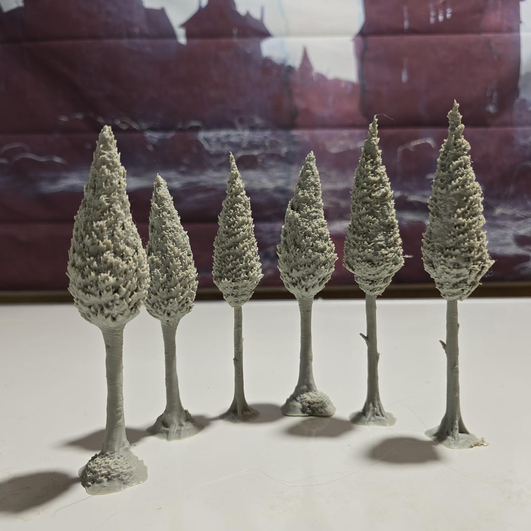 Sentinel Pines Set of 6 Medieval Forest Trees 28MM Tabletop Terrain ...