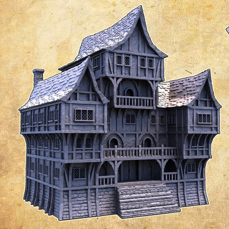 Medieval Town Hall, Massive Town Hall Building - Etsy