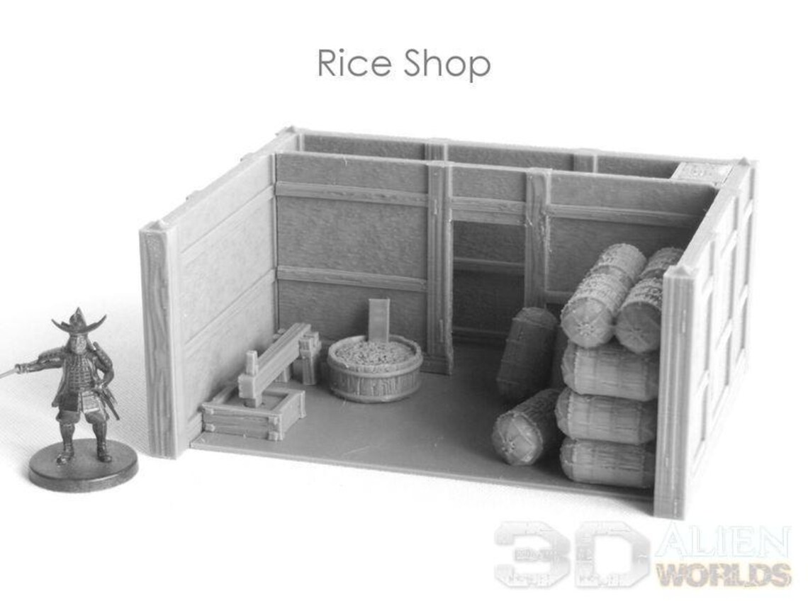 Samurai Rice Shop: Edo Period Marketplace Stall for Historical and ...