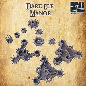 Dark Elf Manor: Fantasy Era Detailed 3D Printed Tabletop Terrain Model ...