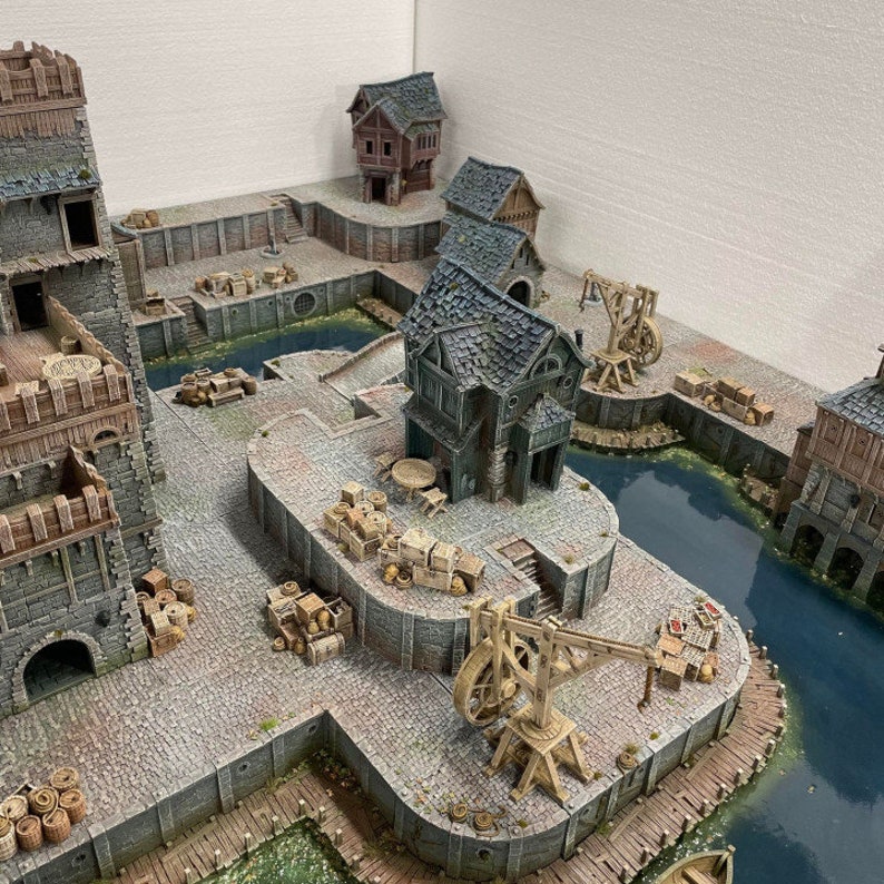 Large Quay Dock & Sewer System Set, Docks, Ancrabourg, Cobblestone ...