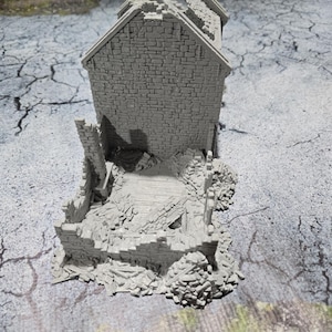 Ruined Farmhouse for Dnd, Pathfinder, Bolt Action, Revolutionary War ...