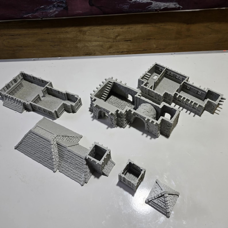 Medieval Barracks Guardhouse Model: Tabletop RPG Fortress, Wood & Stone ...