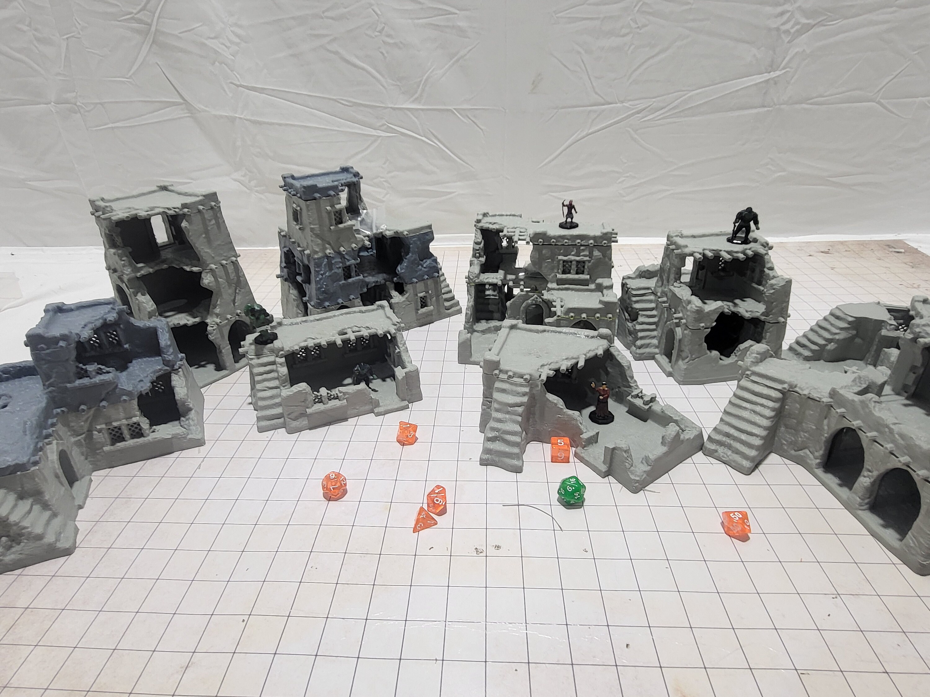 Ruined Desert Settlement for Dnd, Pathfinder - 10 Ruined Buildings Set ...