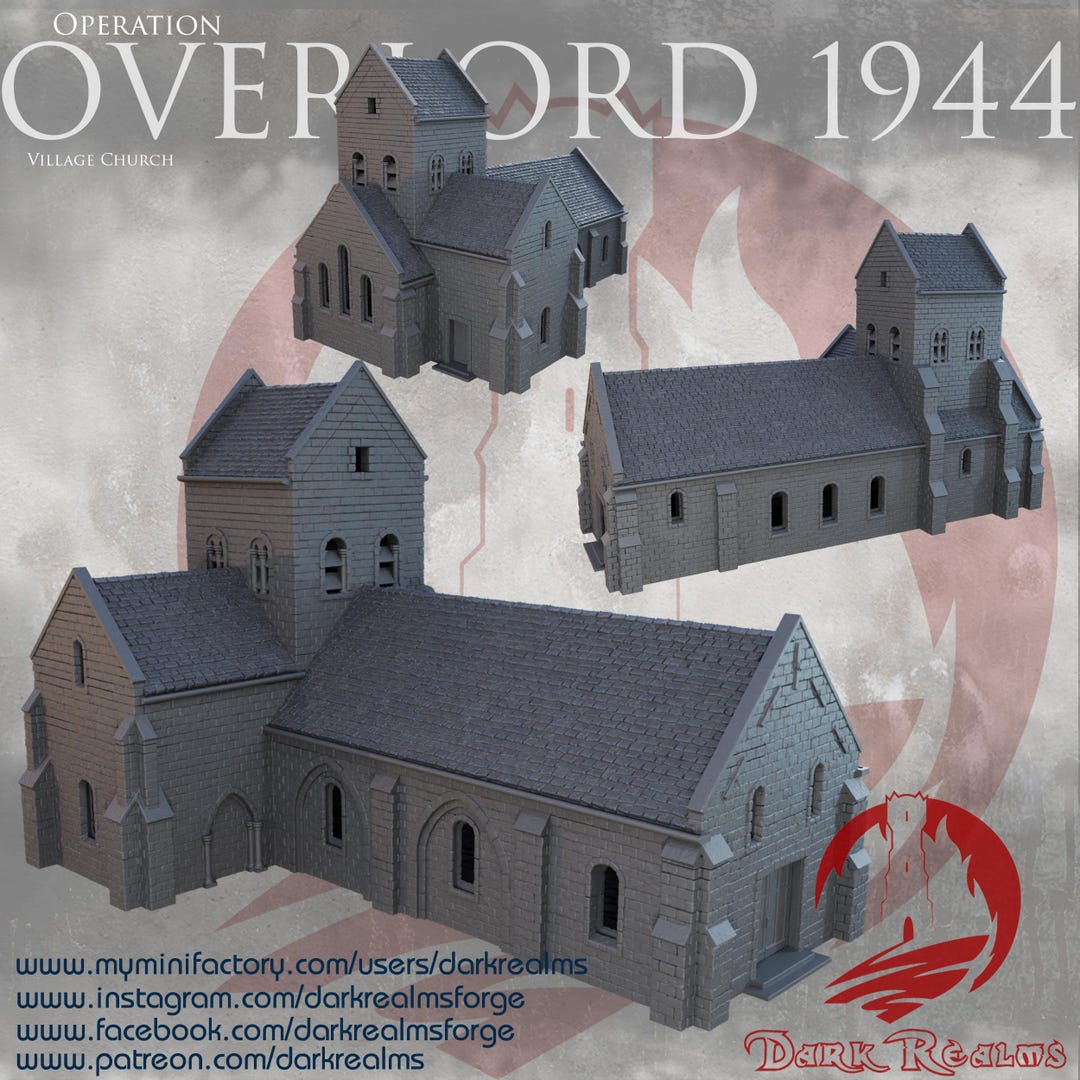 Operation Overlord: WWII Village Church 28MM Tabletop Terrain, Model ...