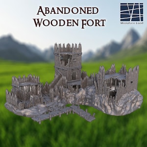 Abandoned Wooden Fort: Primitive Fantasy Timber Palisade Fort With ...