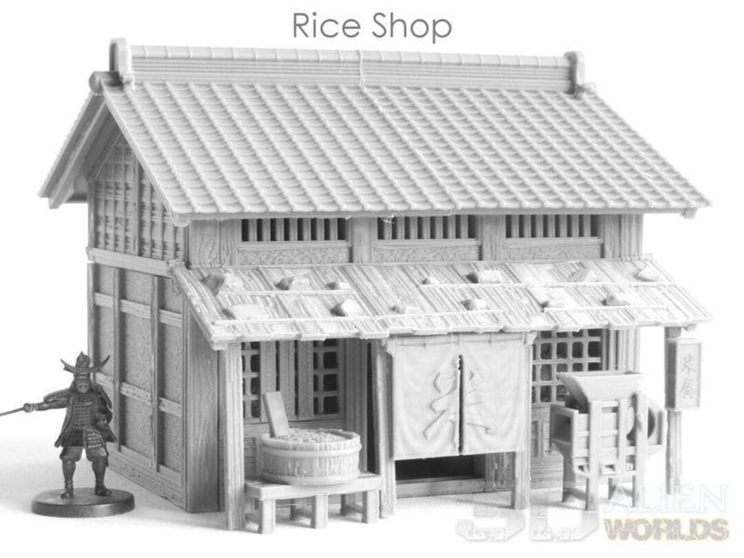 Samurai Rice Shop: Edo Period Marketplace Stall for Historical and ...