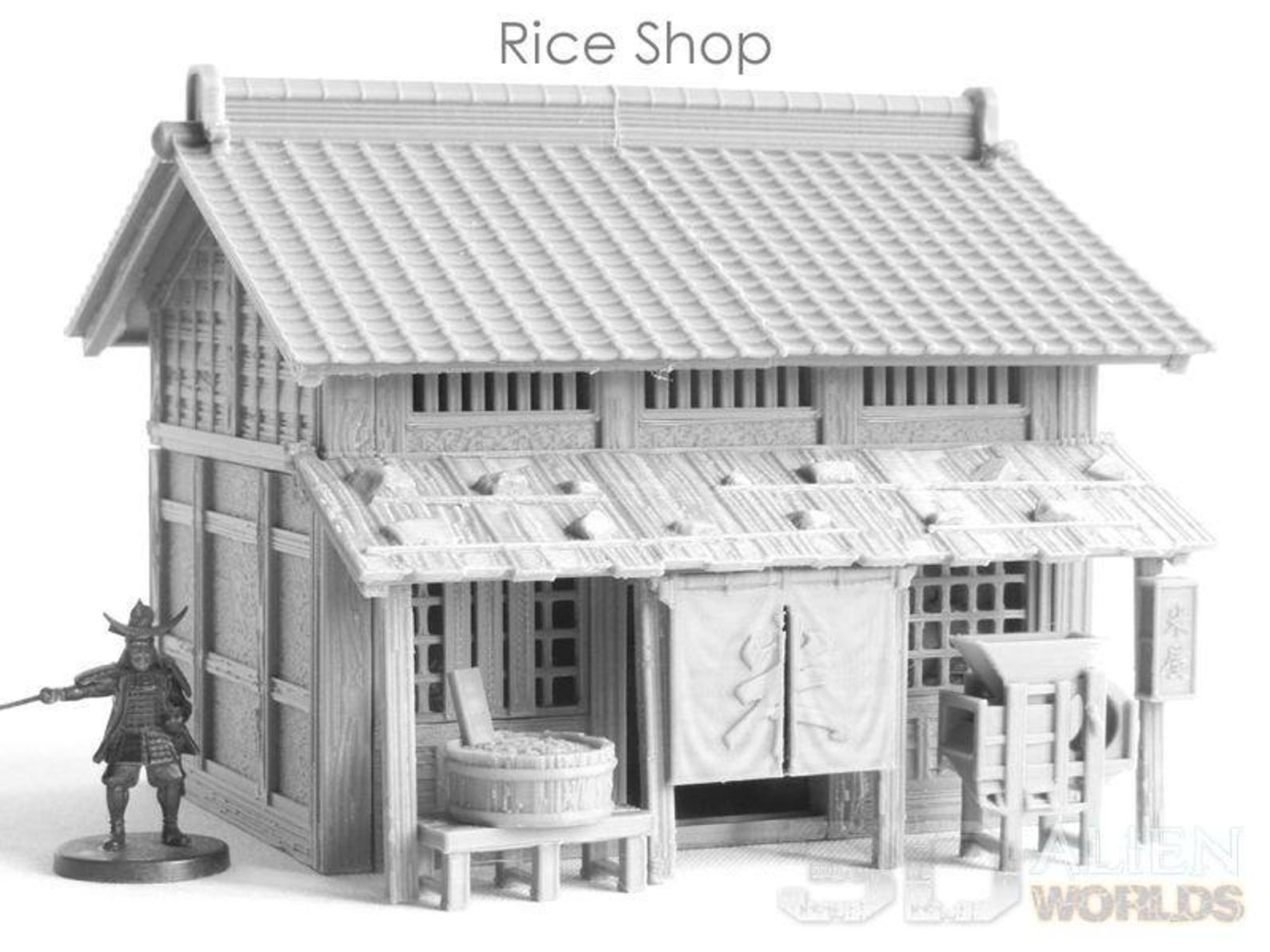 Samurai Rice Shop: Edo Period Marketplace Stall for Historical and ...