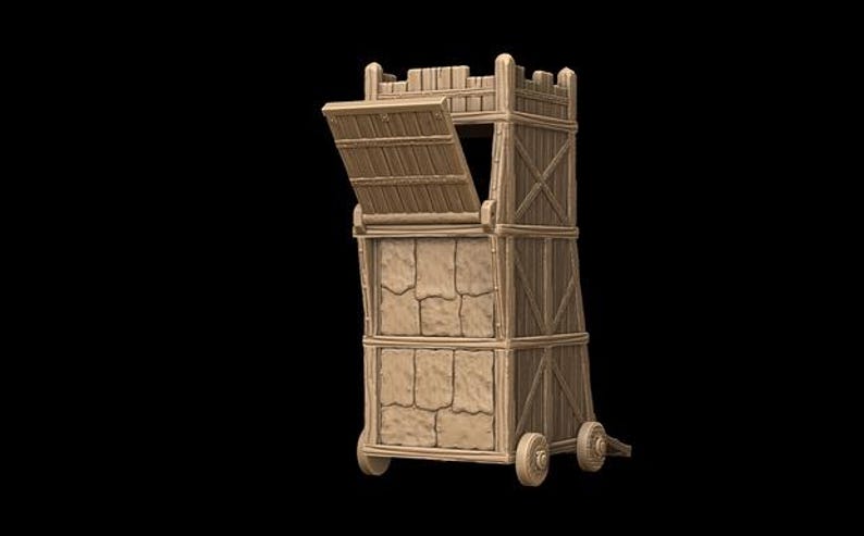 Medieval Siege Tower: Three-level Wheeled Assault Engine Tabletop ...