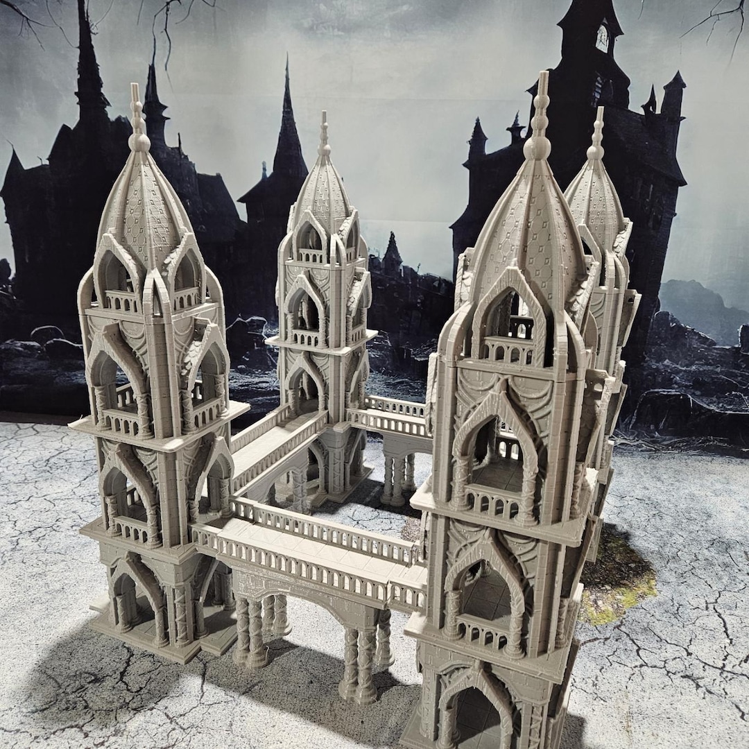 32mm Elven Guard Tower and Walkway for Dnd, Pathfinder - Intricate ...