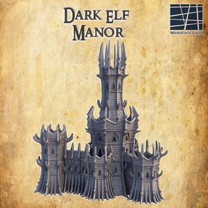 Dark Elf Manor: Fantasy Era Detailed 3D Printed Tabletop Terrain Model ...