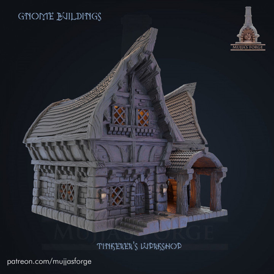 Lonkleg Hollow Tinkerers House, 28mm Scale, Dungeons and Dragons - Etsy