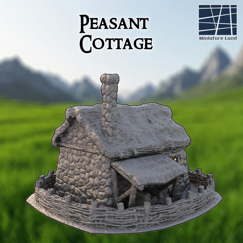 Peasant Cottage – 28mm Rustic Stone Cottage – 3D Printed Unpainted ...