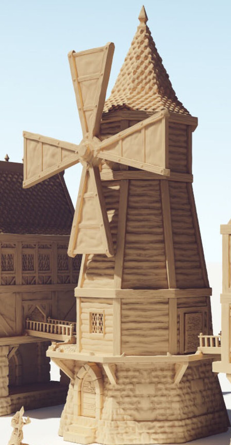 Medieval Windmill, Tabletop Terrain, Gaming Miniature, Tabletop Scenery ...