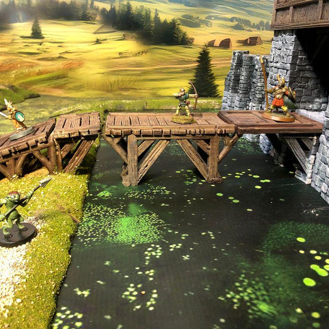 Shallow Moat Bridge – Medieval Wooden Walkway for RPG Terrain - Etsy