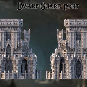 Dwarf Guard Fort – 28mm 3D Printed Unpainted PLA Terrain for Tabletop ...