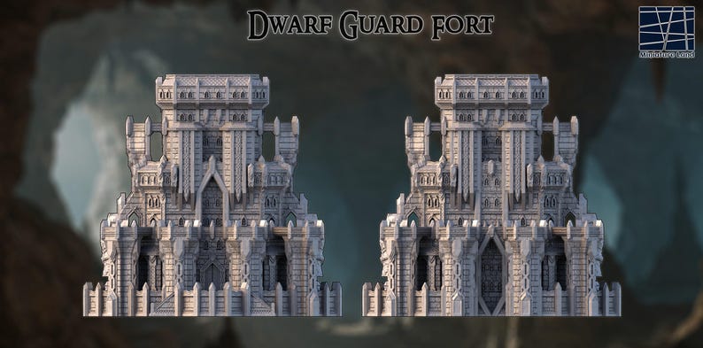Dwarf Guard Fort – 28mm 3D Printed Unpainted PLA Terrain for Tabletop ...