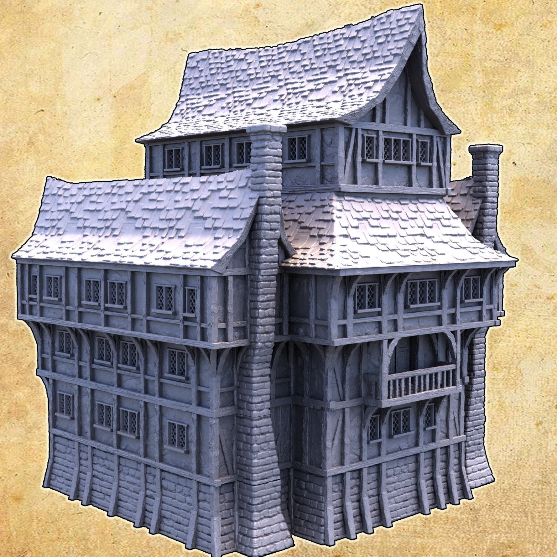 Medieval Town Hall, Massive Town Hall Building - Etsy
