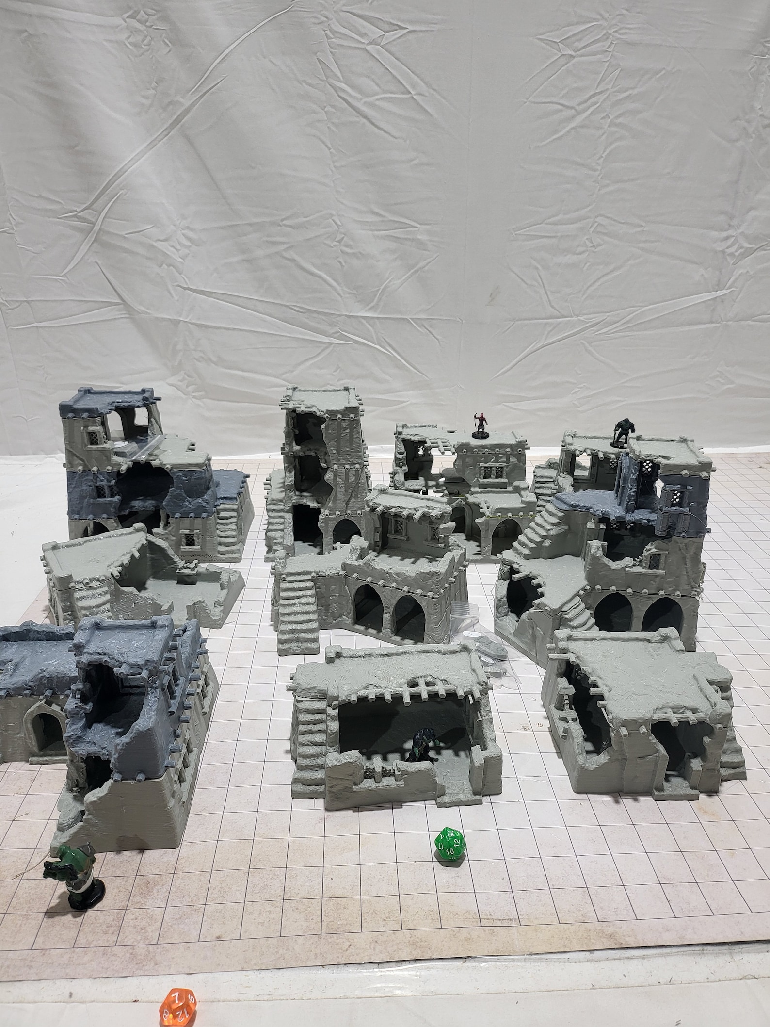 Ruined Desert Settlement for Dnd, Pathfinder - 10 Ruined Buildings Set ...