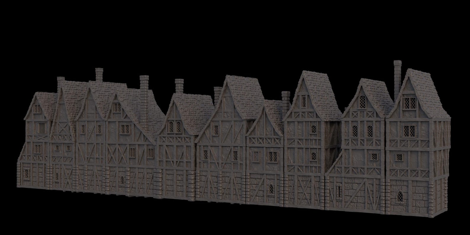 Medieval Linear Houses: 14th Century Row Buildings 28MM Tabletop ...