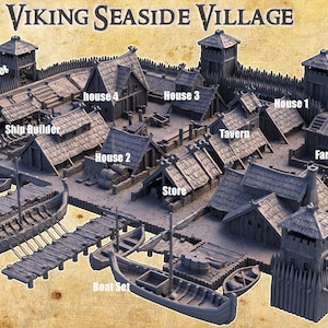 32mm Viking Seaside Village, Viking Village Set, Village Set - Etsy