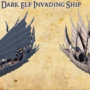 Dark Elf Invading Ship: Medieval Fantasy Warship for Tabletop Rpgs and ...