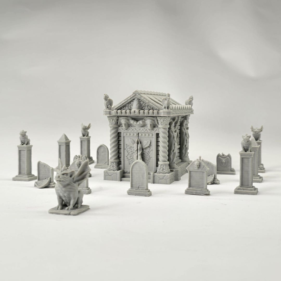 Small Gothic Cemetery Set | 28mm Graveyard Terrain for Tabletop Rpgs ...